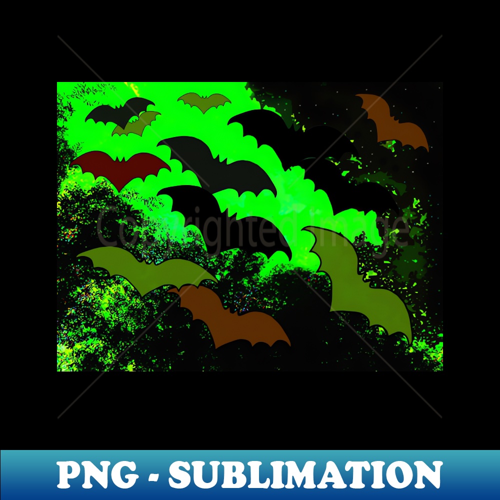 Bats In Flight Green - Signature Sublimation PNG File - Perf | Inspire ...