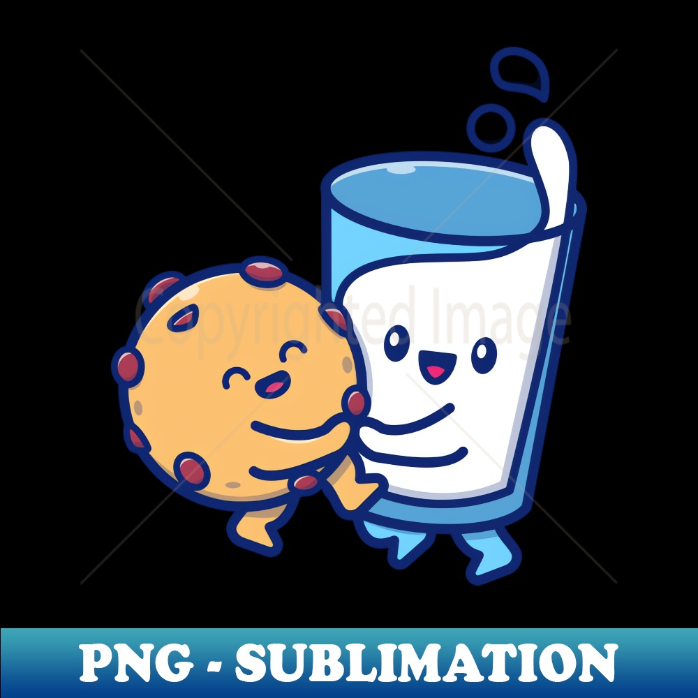 Cute Milk And Cookies Hugging - PNG Transparent Digital Down - Inspire ...
