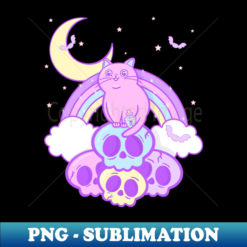 Pastel Goth Cat Skull Lover Cute Gothic Yami Kawaii Menhera - Inspire ...