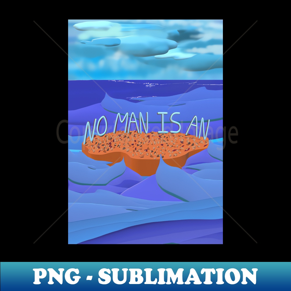 No Man Is An Island Inspirational Quote Ocean Scene - Trendy | Inspire ...