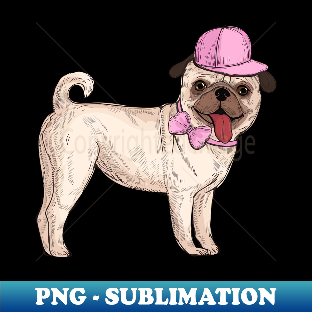 Pug With Cap - Signature Sublimation PNG File - Unlock Vibra | Inspire ...