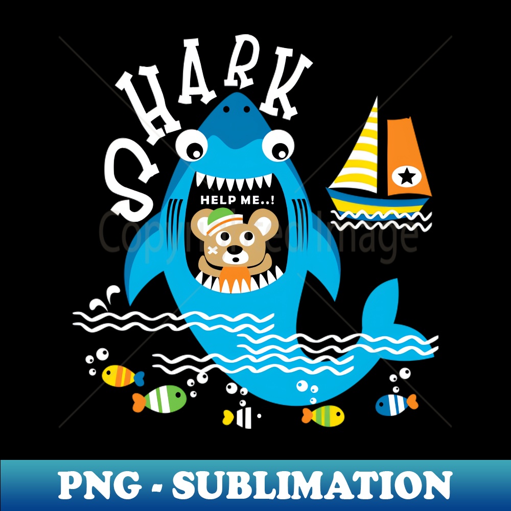 Shark Bear Mouth Cartoon - Special Edition Sublimation PNG F | Inspire ...