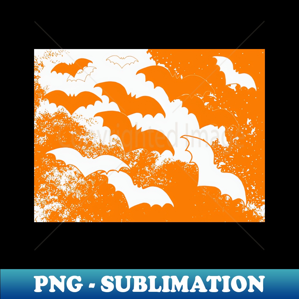 White Bats In Flight Orange - Modern Sublimation PNG File - | Inspire ...