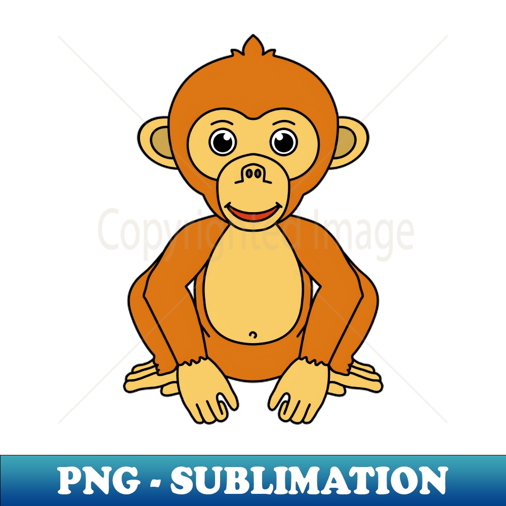 Cute Happy Monkey Jungle Animal - PNG Transparent Sublimatio - Inspire ...