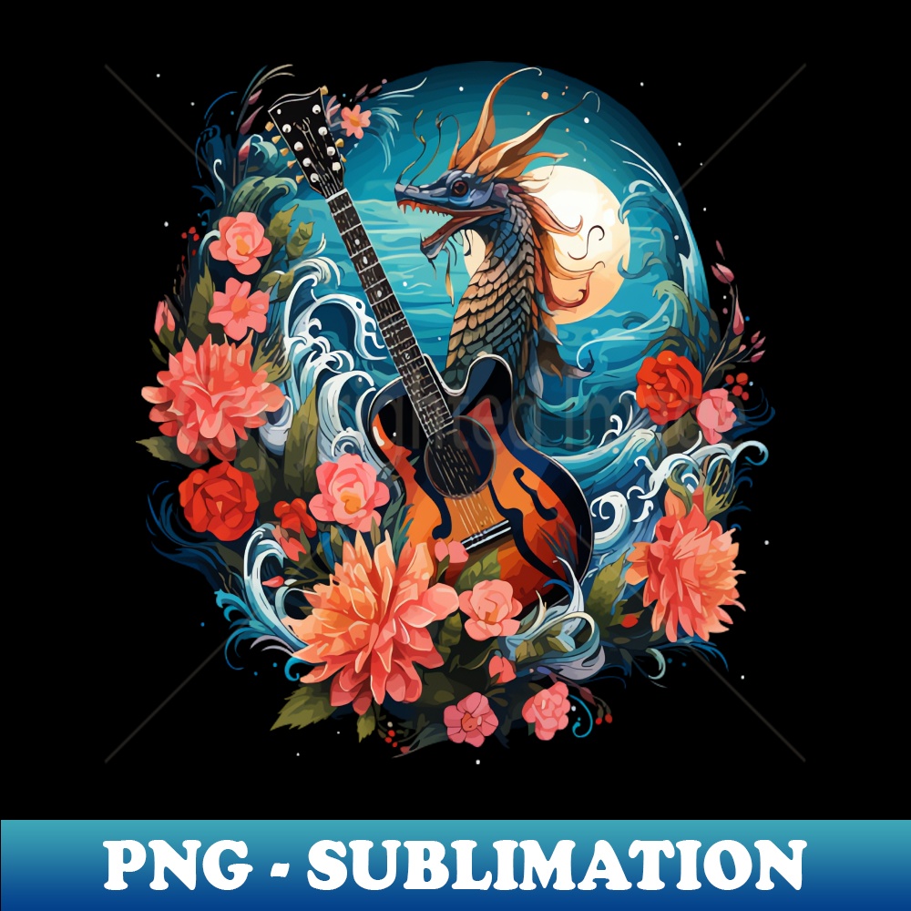Blue Shrimp Playing Guitar - PNG Transparent Sublimation Des - Inspire ...