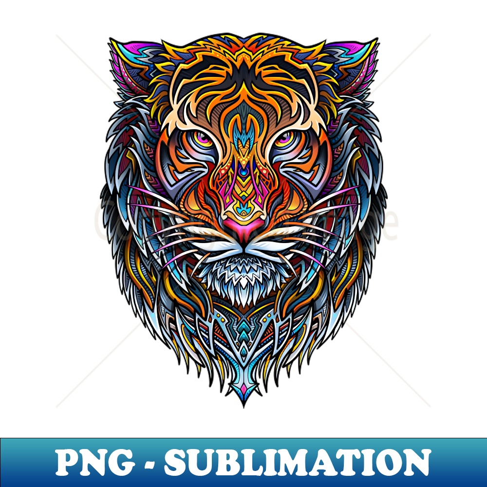 Tiger Face Viking Mandala - PNG Transparent Digital Download | Inspire ...