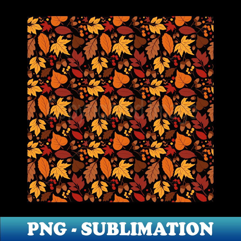 Autumn Pattern No 01 - Black - Warm Fall Leaves Pattern Moti | Inspire ...