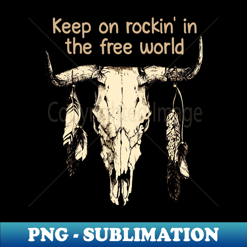 Keep on rockin in the free world Bull-Skull Feathers - Premi | Inspire ...