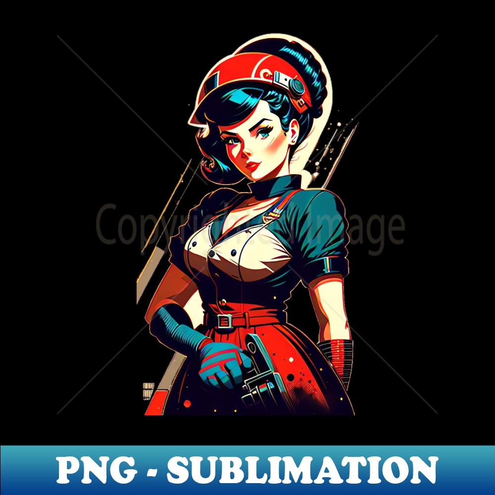 Space Pin-Up Girl - Exclusive Sublimation Digital File - Cre - Inspire ...