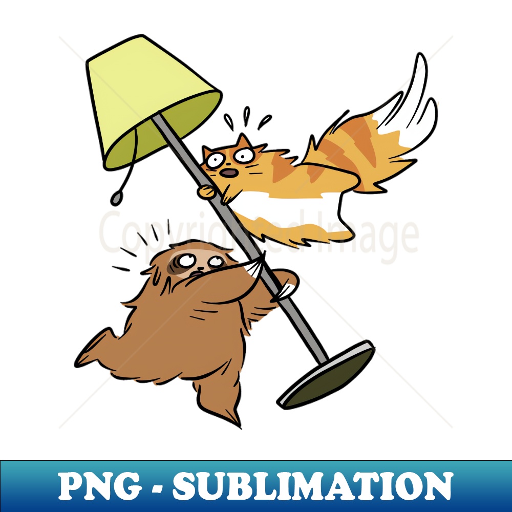Cat and Sloth Lamp Mischief - Aesthetic Sublimation Digital | Inspire ...