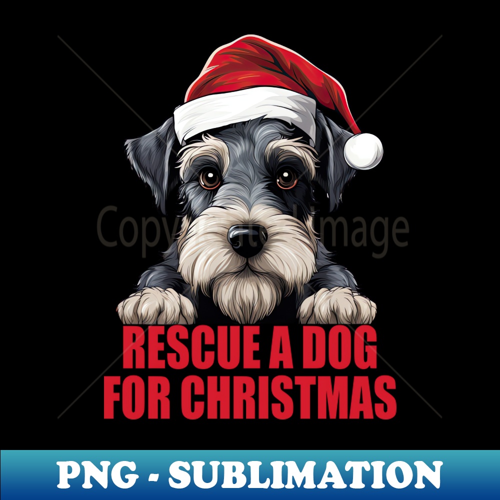 Schnauzer Santa - Christmas Rescue Dog - Instant Sublimation | Inspire ...