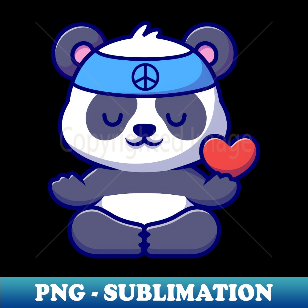 Cute Peace Panda Meditating Yoga Cartoon - PNG Transparent S | Inspire ...