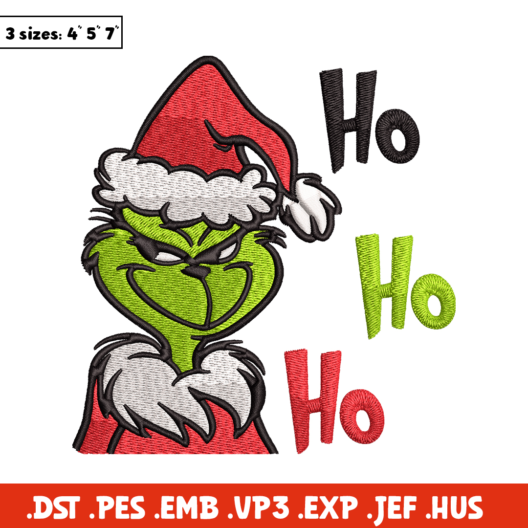 Ho Ho Ho The Grinch Embroidery design, Grinch Embroidery, lo - Inspire ...
