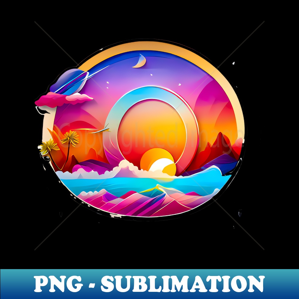 Abstract 3d sunset landscape - Professional Sublimation Digi | Inspire ...