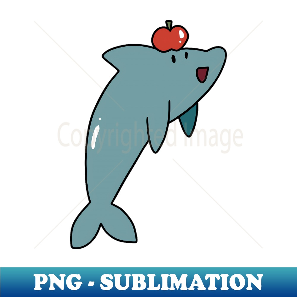 Dolphin with a Red Apple - Digital Sublimation Download File | Inspire ...