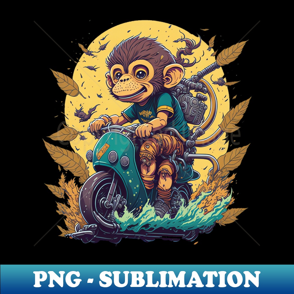 Mystical Scooter Ride - Ultra-Realistic Monkey Illustration | Inspire ...