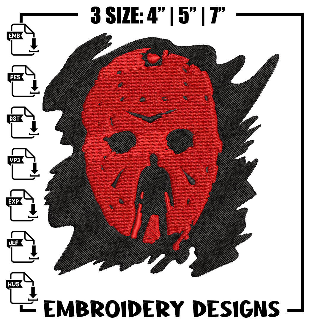 Jason Voorhees Embroidery design, Horror Embroidery, horror - Inspire ...