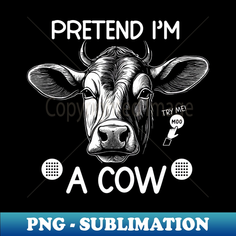 Funny Pretend Im a Cow with MOO Button Cow Halloween Costume - Inspire ...