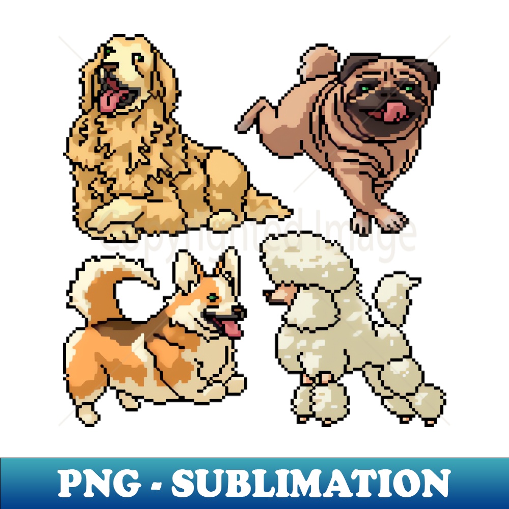 Pixel Dogs Collection - PNG Transparent Digital Download Fil | Inspire ...