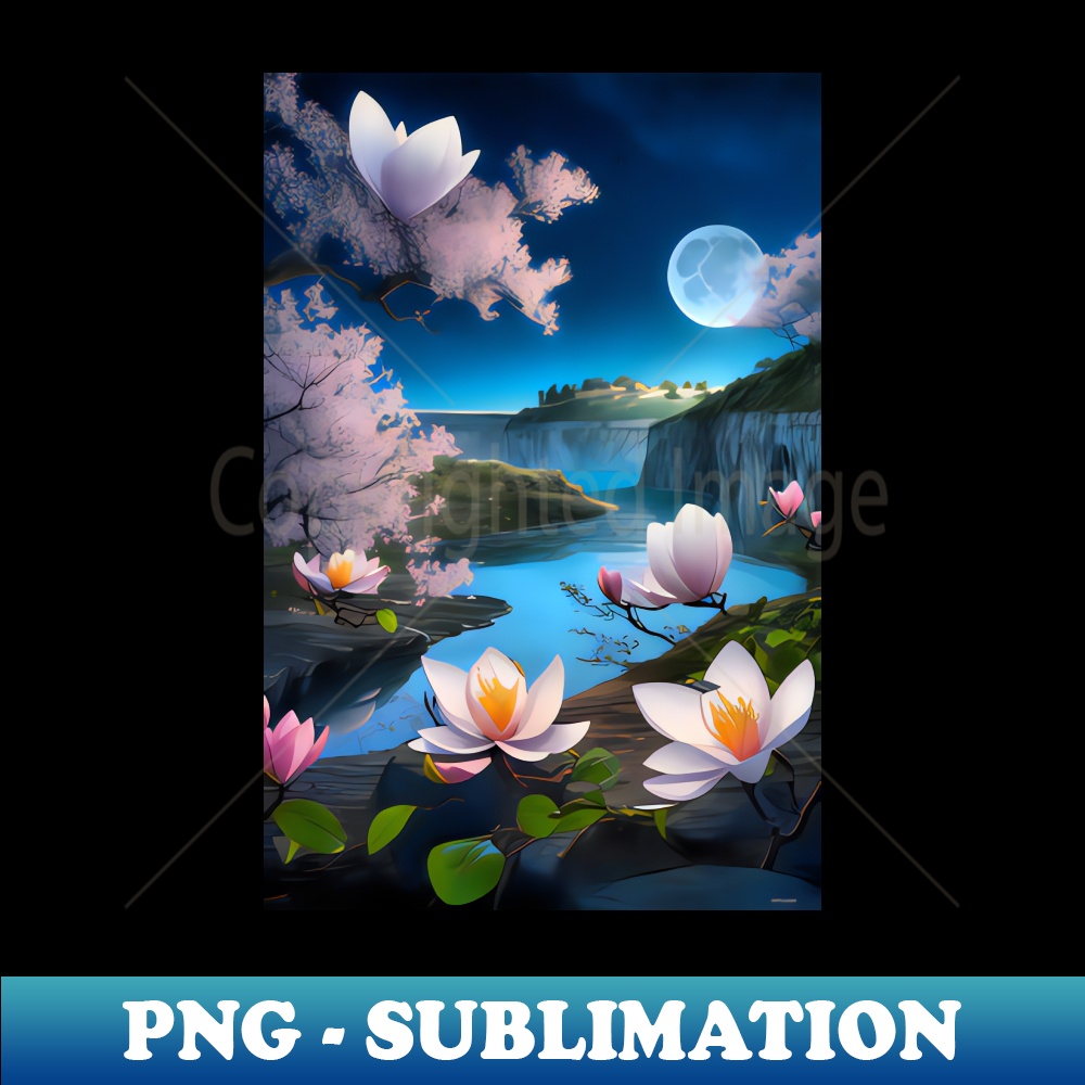 A field of magnolias in the moonlight - Trendy Sublimation D | Inspire ...