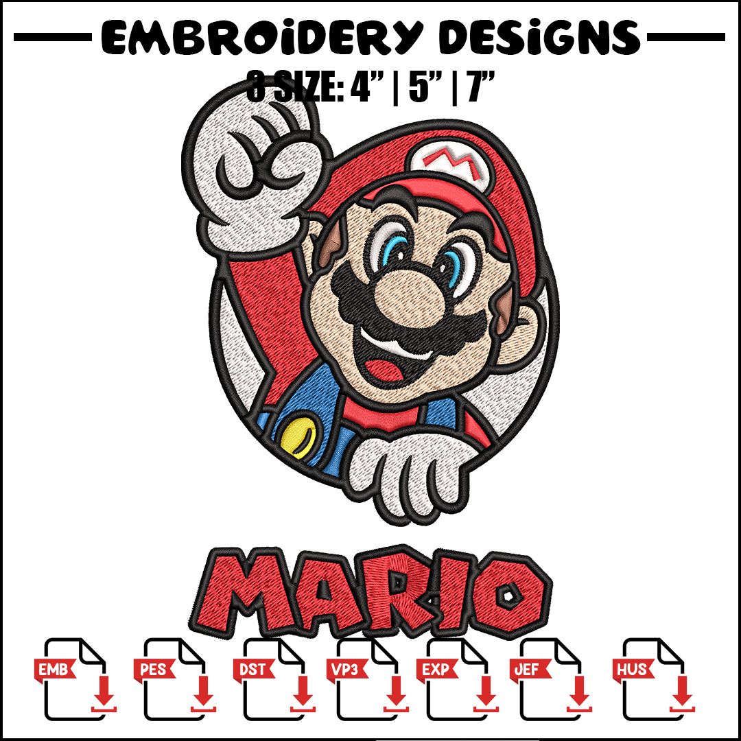 Mario Embroidery design, The Super Mario Bros Embroidery, Em - Inspire ...