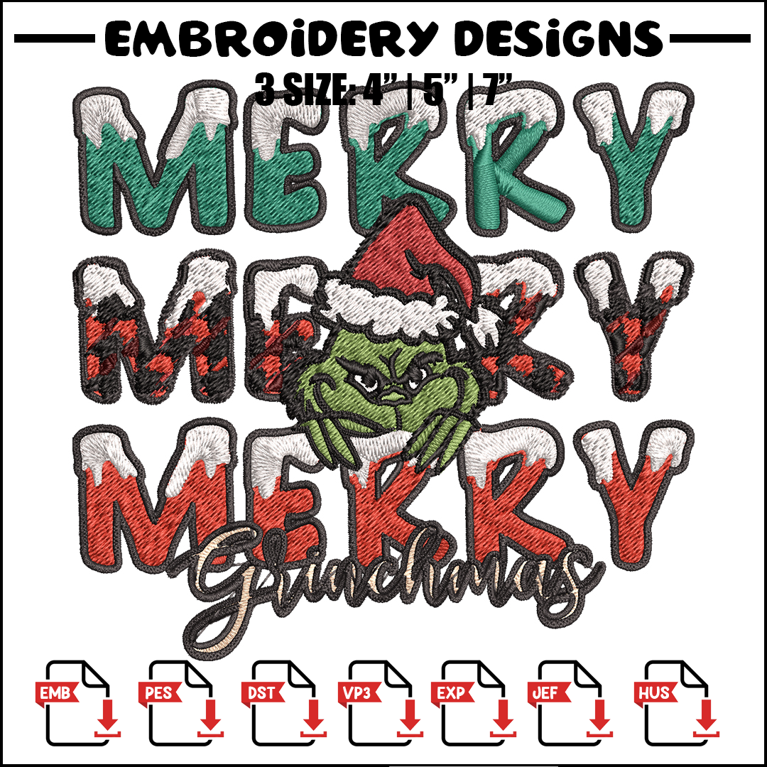 Merry Grinch logo Embroidery design, Grinch Christmas Embroi | Inspire ...