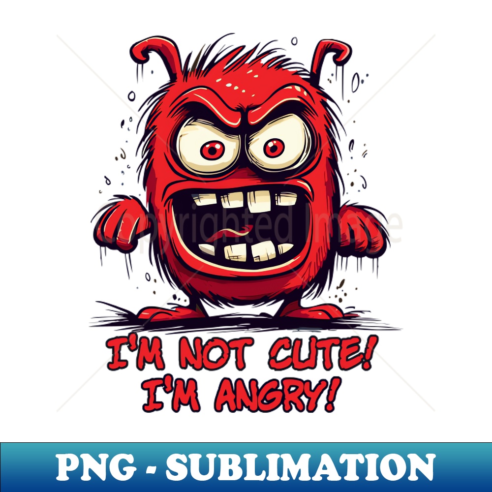 Cute Adorable Angry Cartoon Monster - Unique Sublimation PNG - Inspire ...