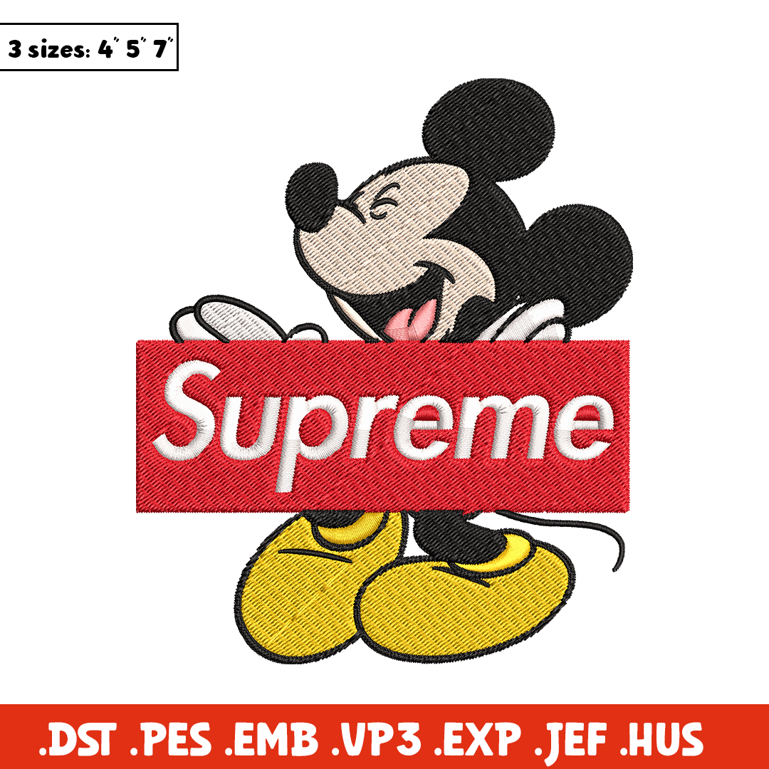 Mickey Mouse Supreme Embroidery design, Disney Embroidery, D - Inspire ...