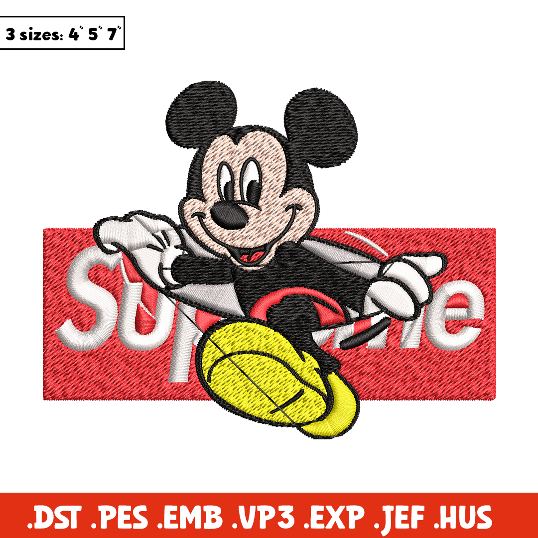 Mickey Mouse Supreme Embroidery design, Disney Embroidery, E | Inspire ...