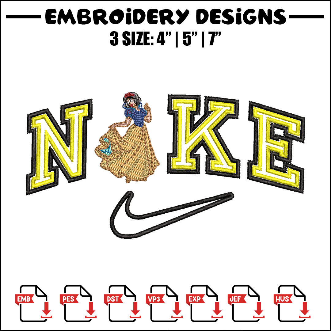 Nike snow white embroidery design, Disney embroidery, Nike d | Inspire ...