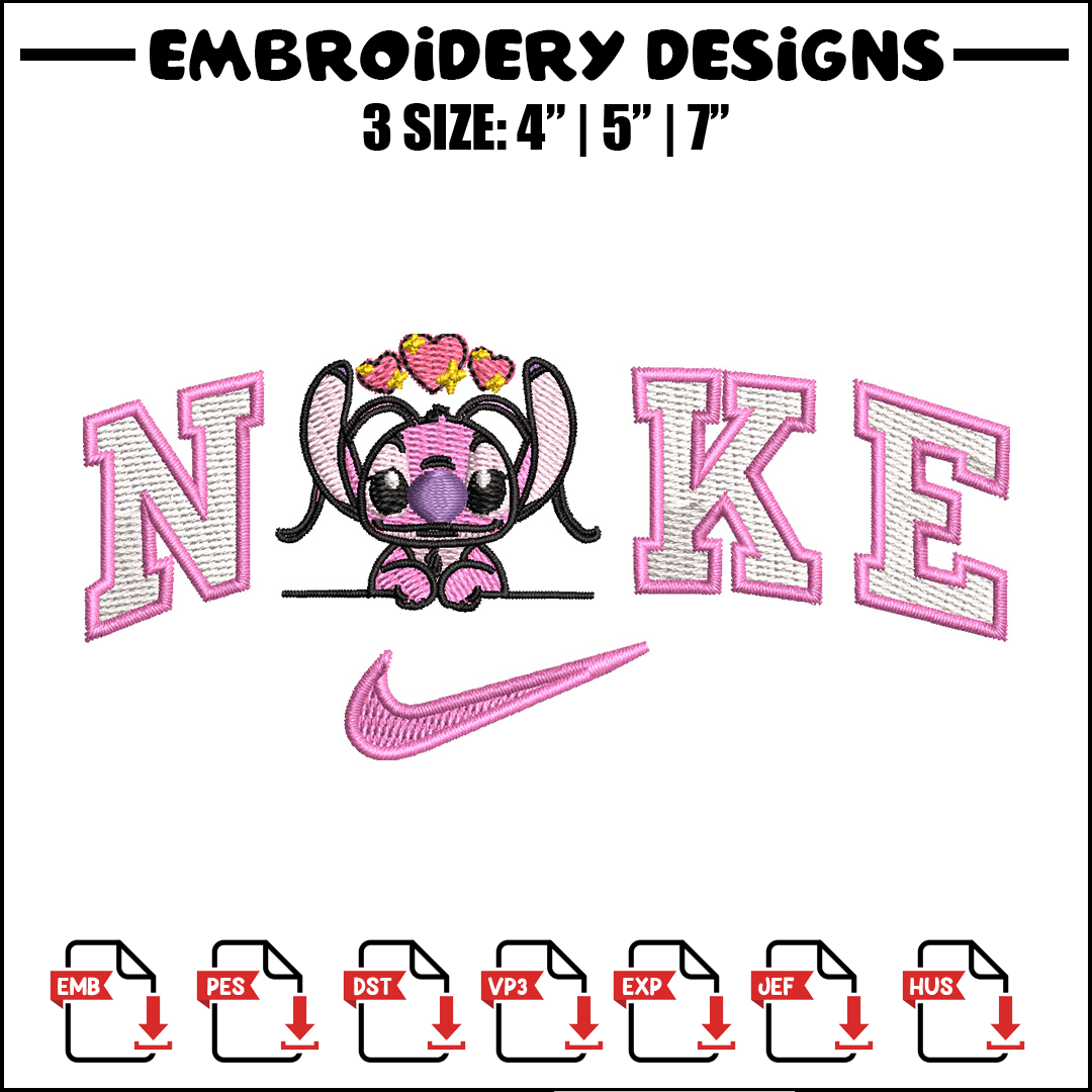 Nike x pink stitch embroidery design, Stitch embroidery, Nik | Inspire ...