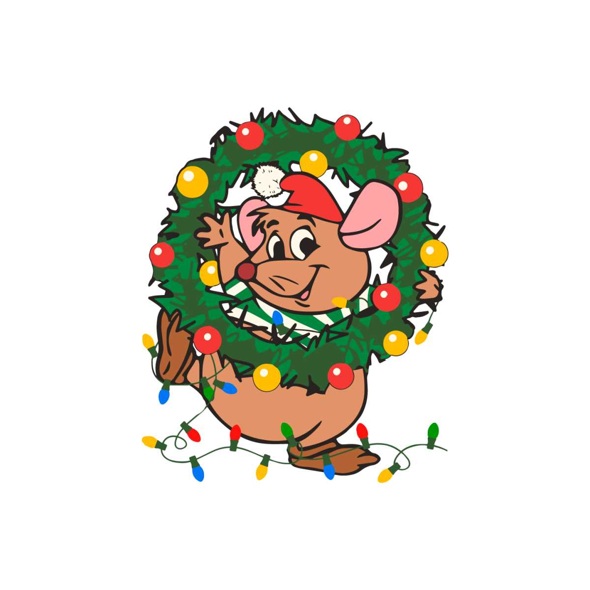 Disney Cinderella Gus Gus Christmas Wreath SVG Cricut Files | Inspire ...