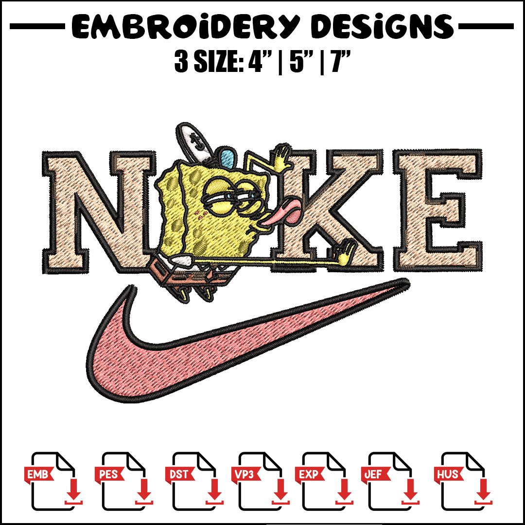 Spongebob x nike Embroidery Design, Nike Embroidery, Brand E | Inspire ...