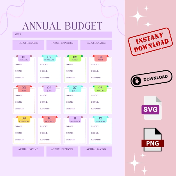Purple Modern Annual Budget Planner svg.png | Inspire Uplift