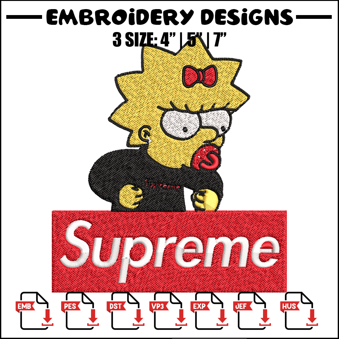 Supreme Lisa Simpson Embroidery design, Simpson Embroidery, | Inspire ...