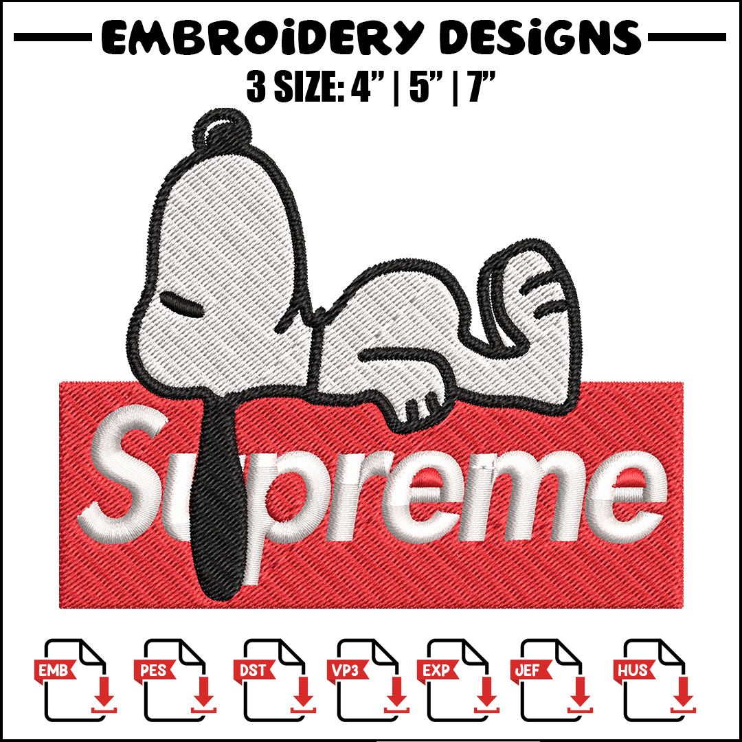 Supreme snoopy dog Embroidery design, supreme snoopy dog Emb | Inspire ...