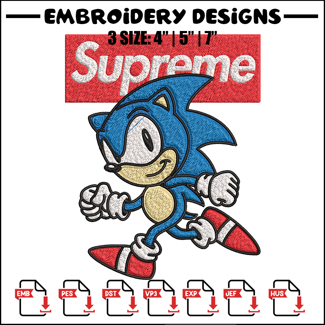 Supreme Sonic Embroidery design, Supreme Sonic Embroidery, c | Inspire ...