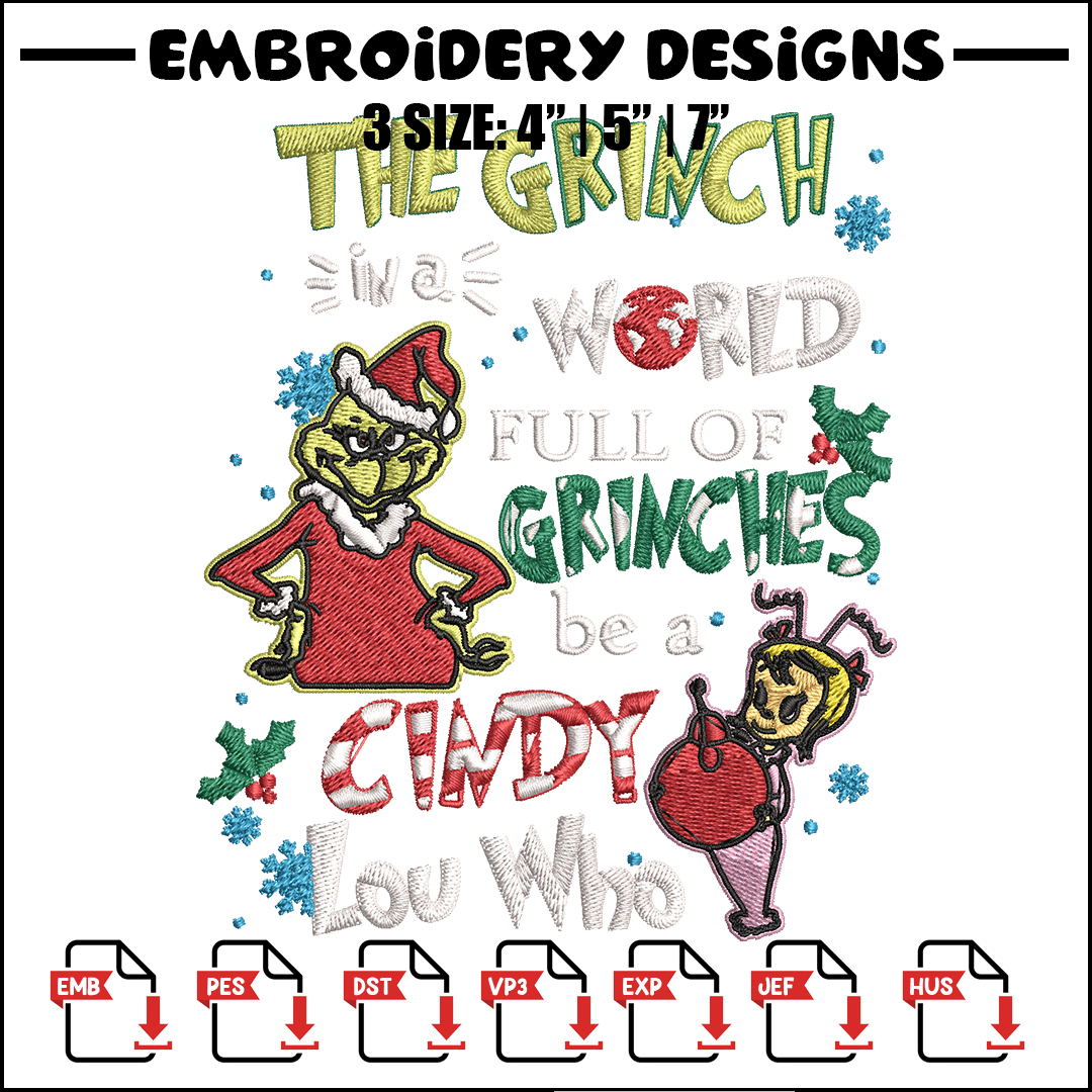 The grinch logo Embroidery design, Grinch christmas Embroide - Inspire ...