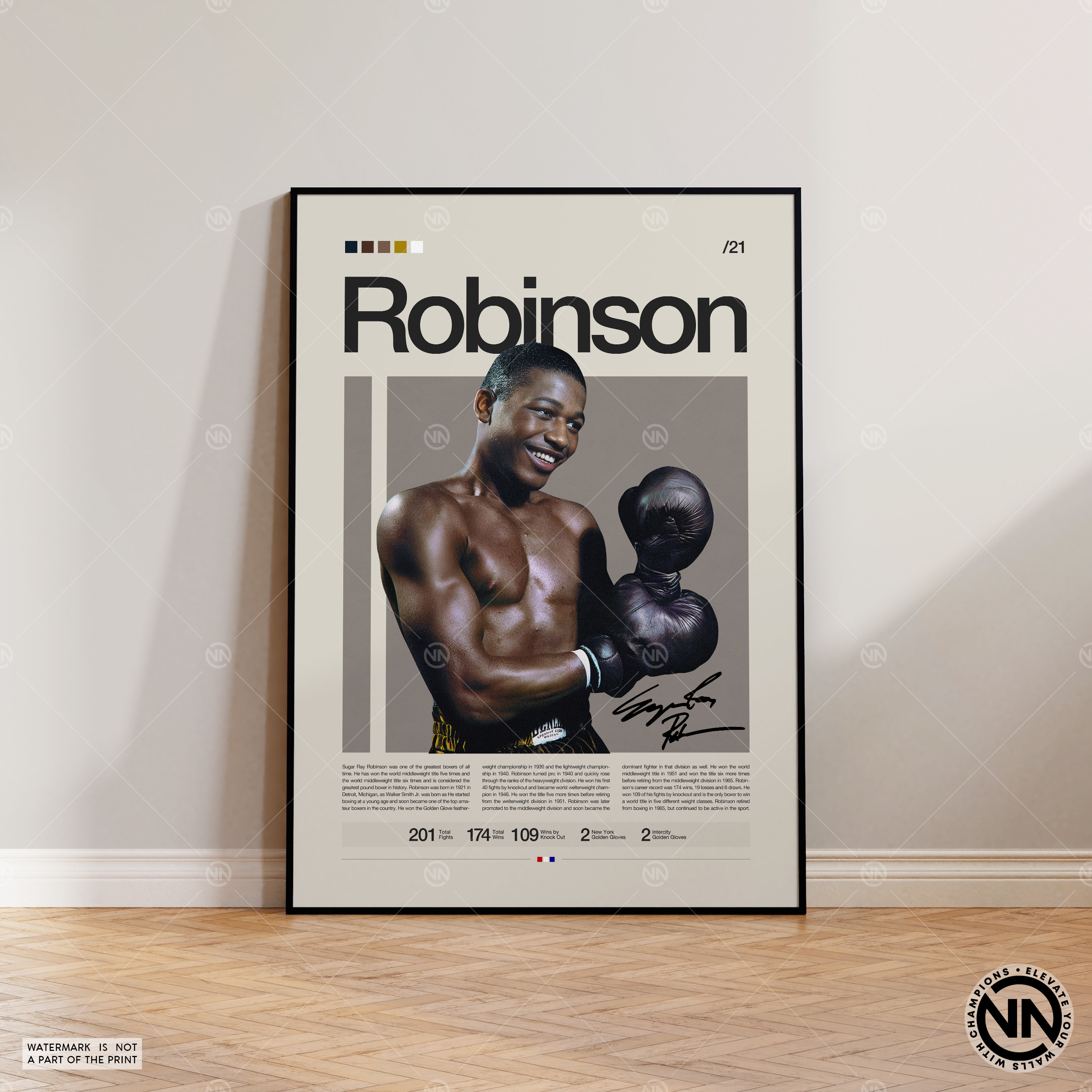 Sugar Ray Robinson Poster, Boxing Poster, Sports Poster, Box | Inspire ...