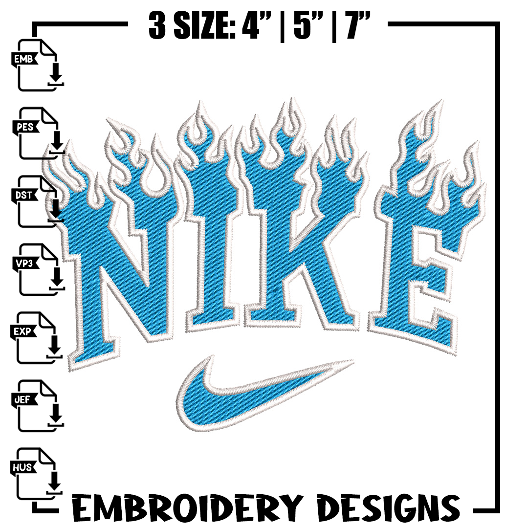 Nike blue flame embroidery design, Nike embroidery, Nike des | Inspire ...