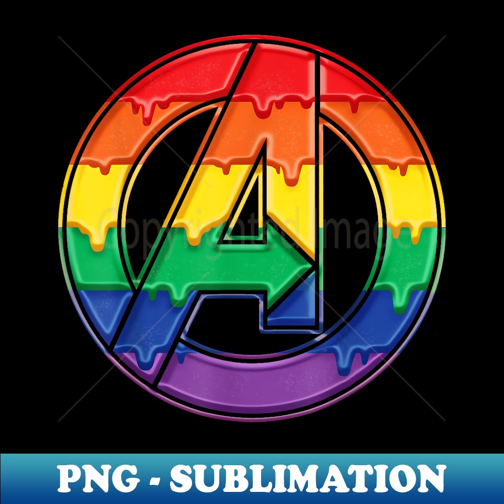 Marvel Avengers Rainbow Drip Logo - Modern Sublimation PNG F | Inspire ...