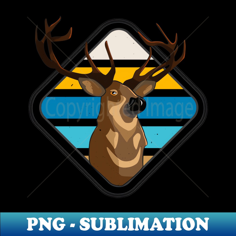 Deer Retro Nature Forest Outdoor Badge - PNG Transparent Sub - Inspire ...