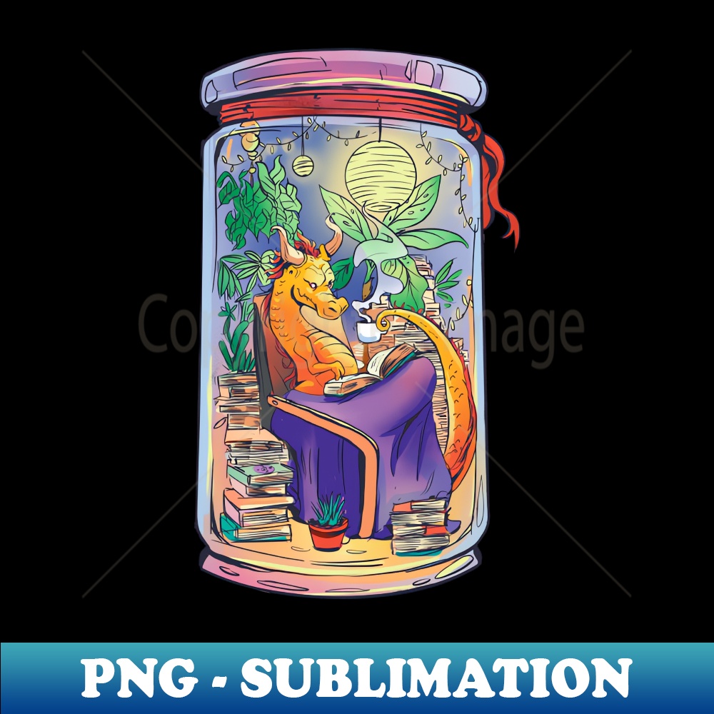 Cozy Book Dragon - PNG Sublimation Digital Download - Defyin | Inspire ...