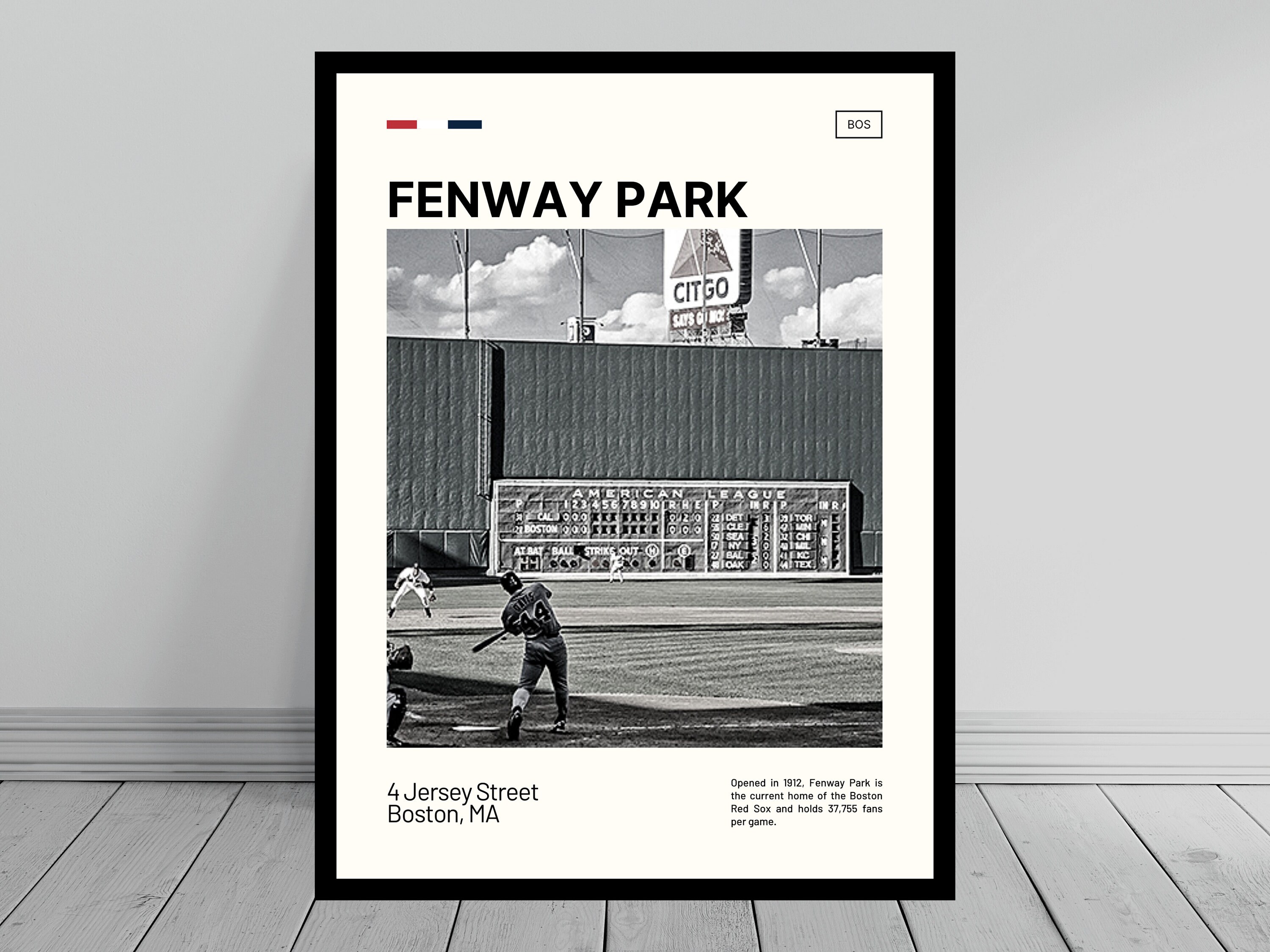 Fenway Park Vintage Green Monster Print Boston Red Sox Post | Inspire ...