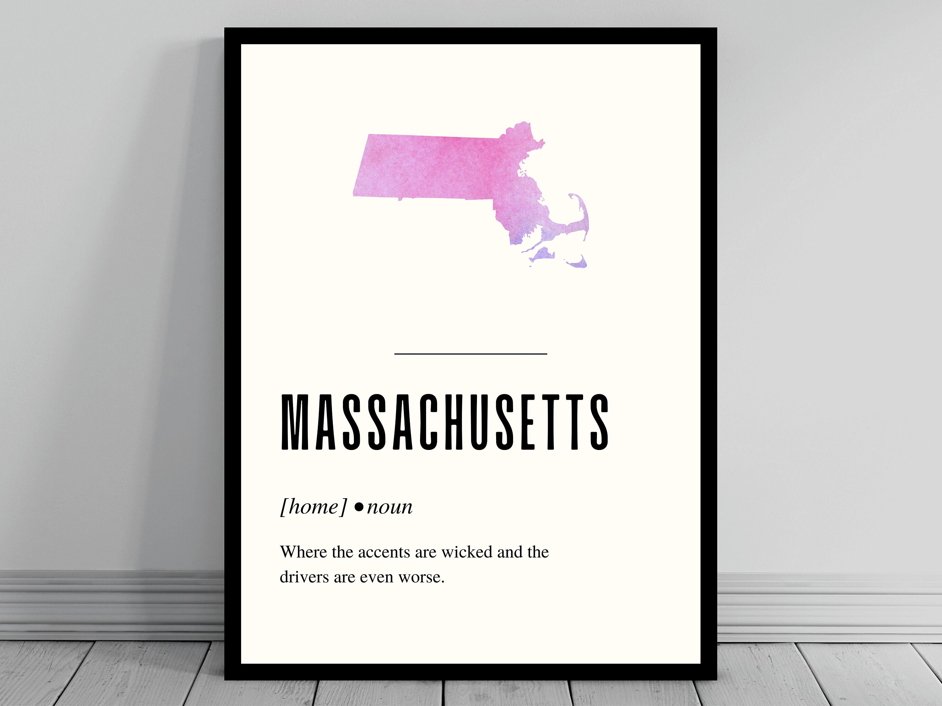 Funny Massachusetts Definition Print Massachusetts Poster | Inspire Uplift
