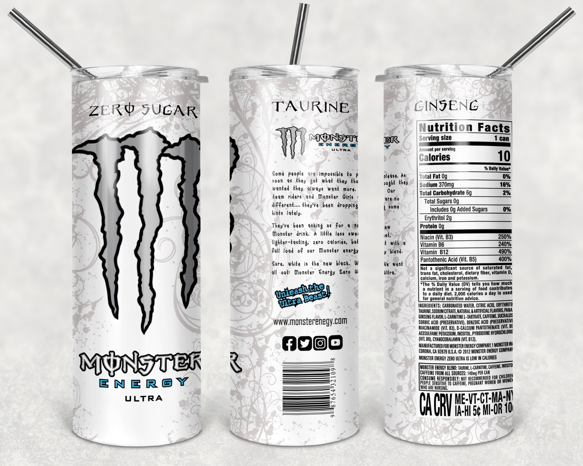 Monster Energy White Can Tumbler PNG, Drink tumbler design, | Inspire ...