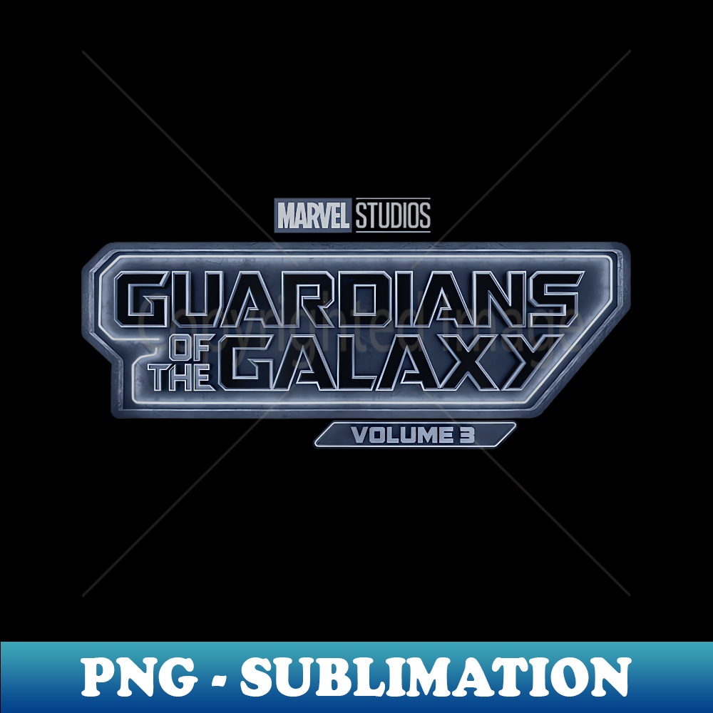 Marvel Guardians of the Galaxy Vol. 3 Blue Silver Movie Logo | Inspire ...