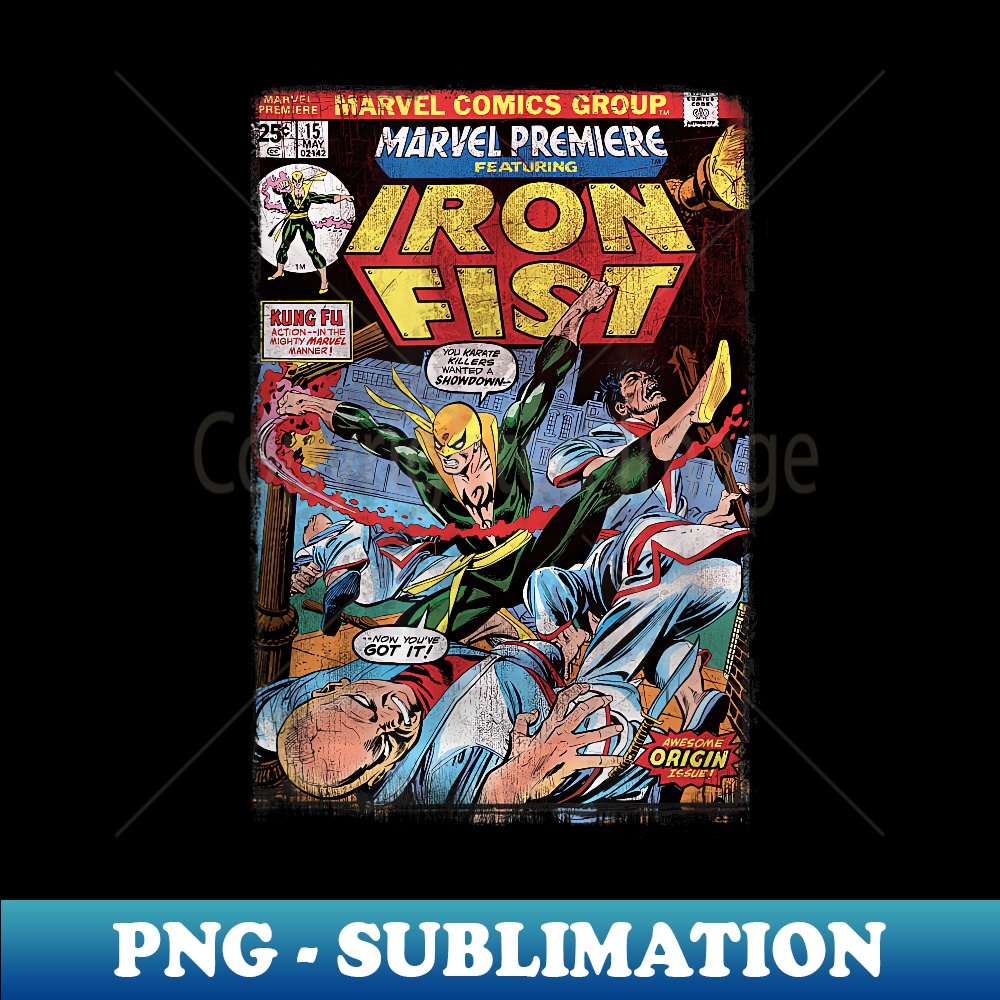 Marvel Comics Retro Iron Fist Origin Distressed Comic Cover | Inspire ...