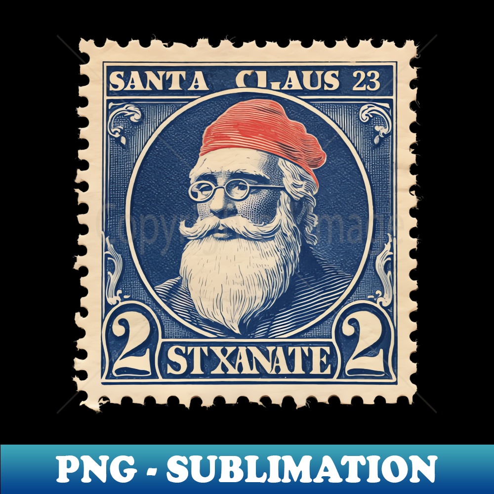 Santa Claus Vintage 2 Cent Post Stamp - PNG Sublimation Digi | Inspire ...