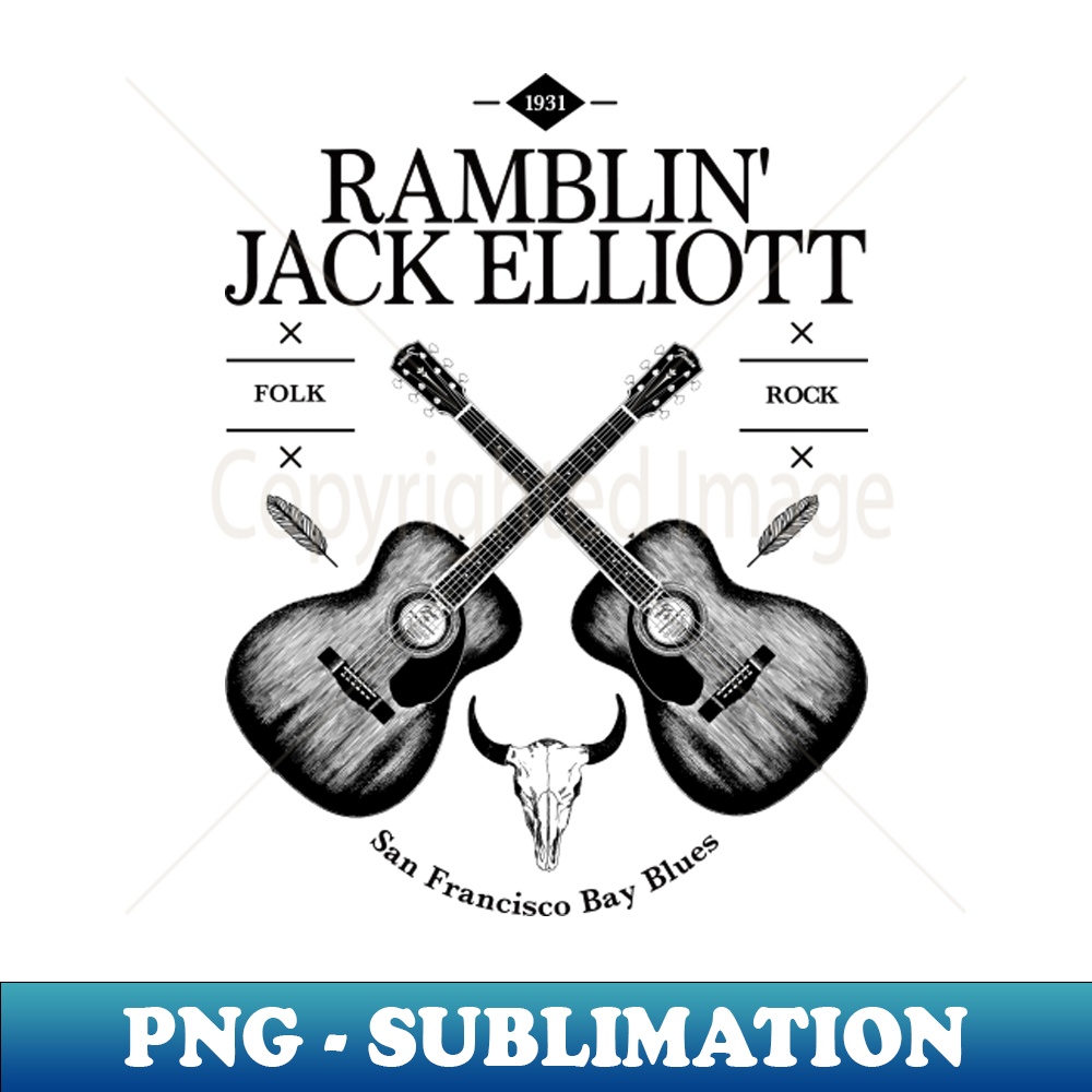 Ramblin Jack Elliott Acoustic Guitar Vintage Logo - Artistic | Inspire Uplift